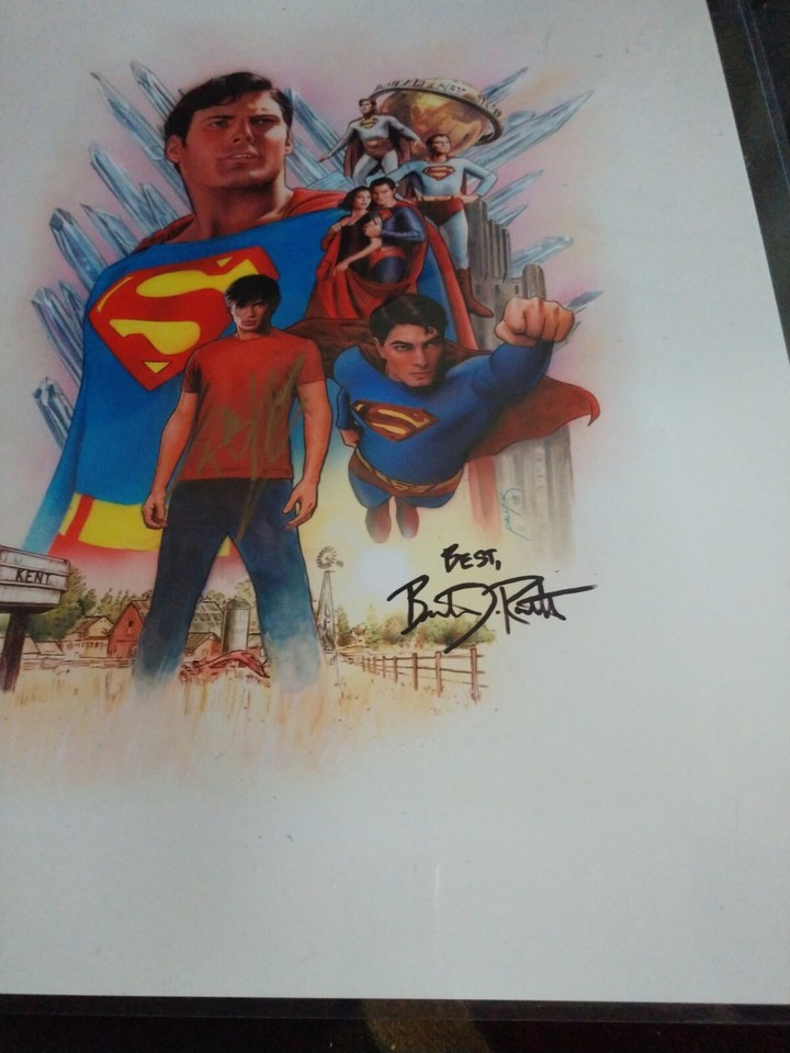 Autographed Superman Print/Signed by Tom Welling and, Brandon Rough | eBay