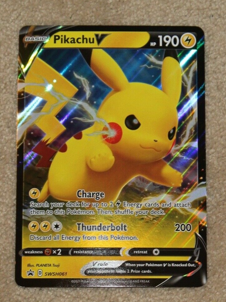 Pokemon Basic PikachuV Promo Jumbo card clean shiny | eBay