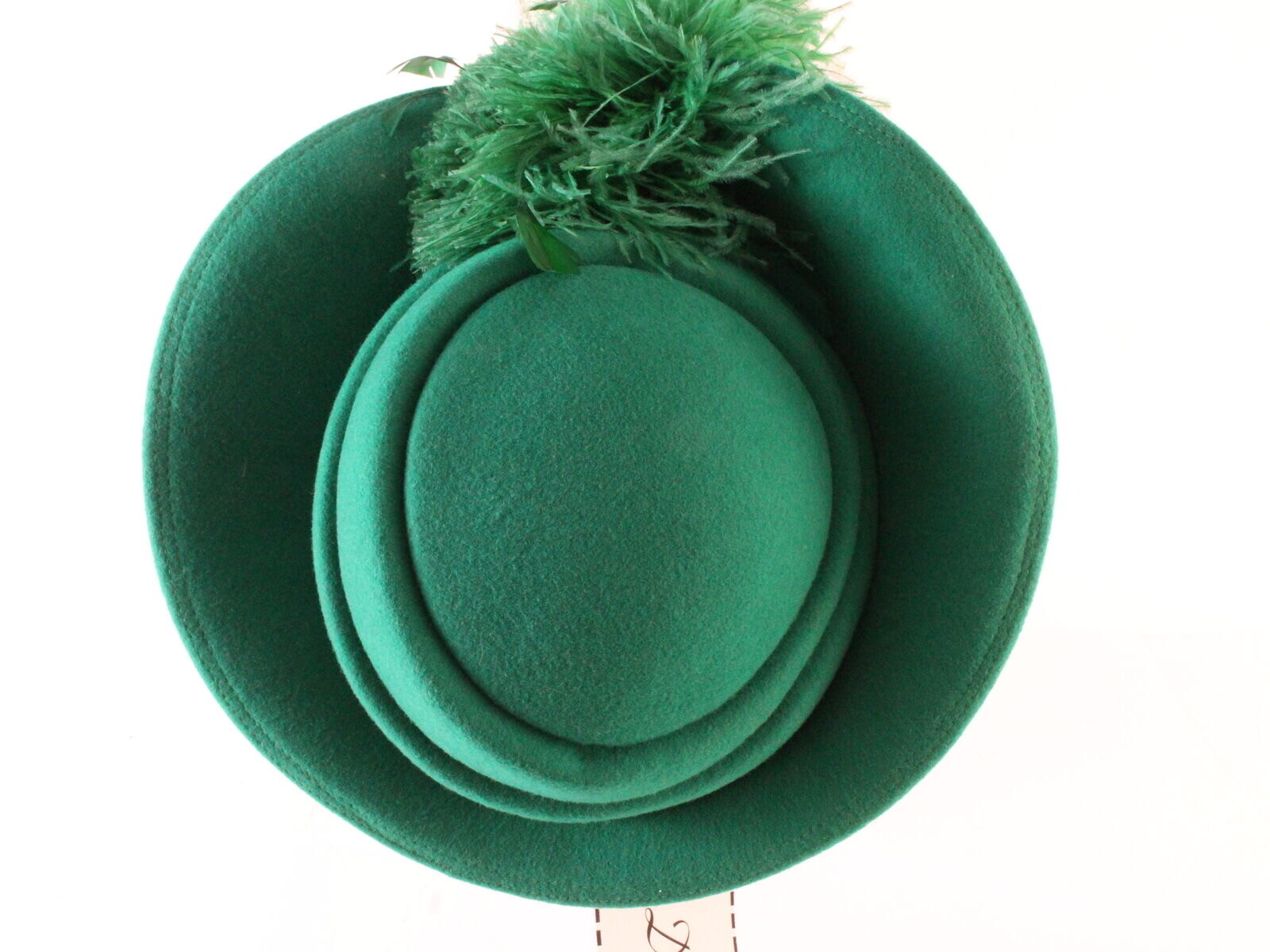 Mr D Ladies Fancy Boutique Green Wool Felt Hat W/ Feathers 7 56cm | eBay