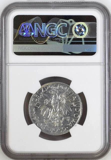 Poland 5 Zloty 1959 NGC AU 58 Aluminum Fisherman | eBay