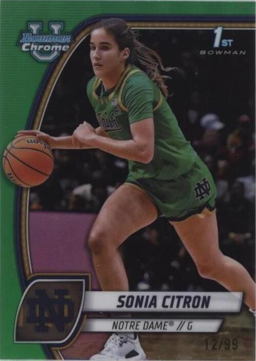 2024-25 Bowman University Chrome - Sonia Citron #64 Green Refractor /99 ...
