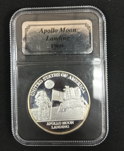 1960s Apollo Moon Landing USA American History Slab .999 Fine Silver ...