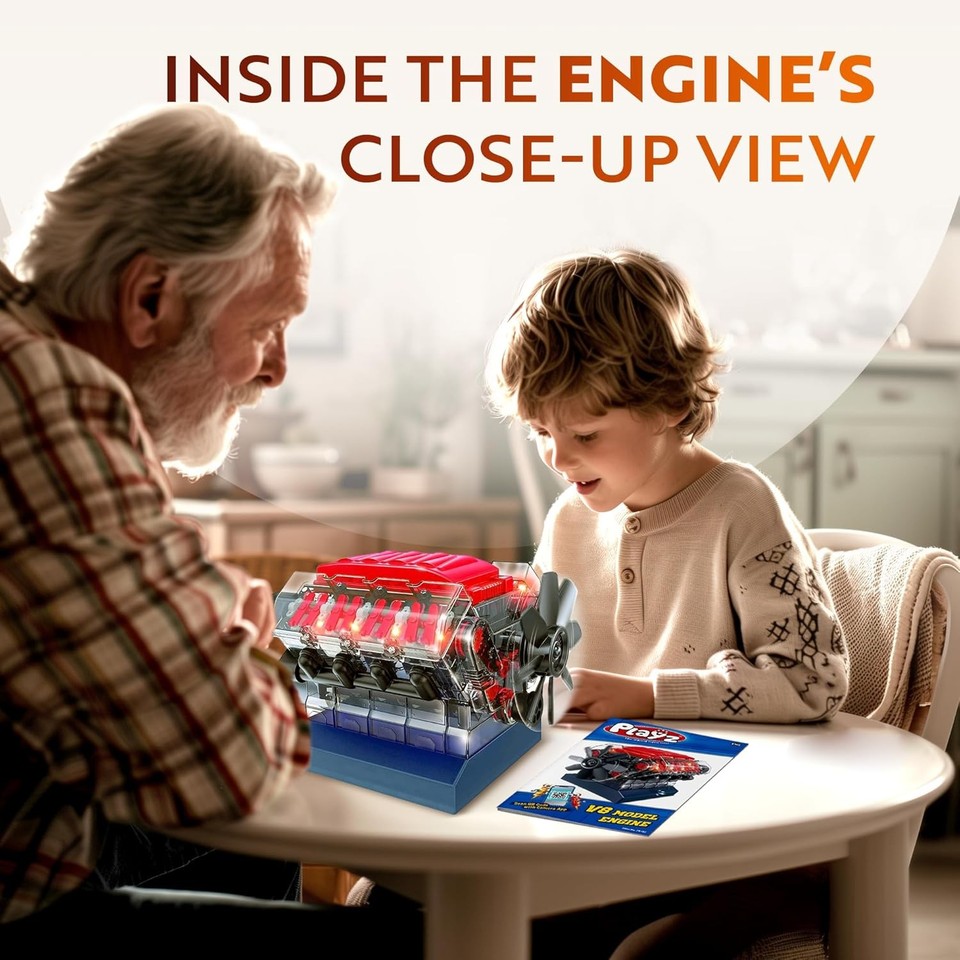 V8 Combustion Engine Model Kit That Runs - Build Your Own STEM Mini V8 ...
