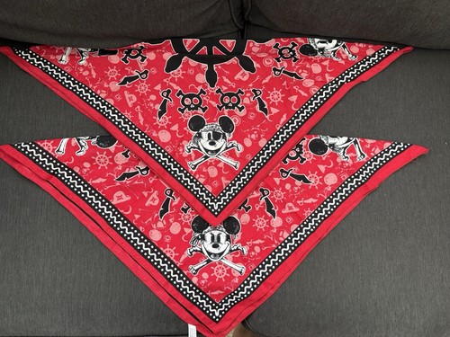 DCL Disney Cruise Line Treasure Red Pirate Handkerchief Bandana 21 X 21 ...