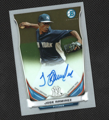 2014 Bowman Chrome Prospect Autograph Auto *Jose Ramirez* Card # BCAP ...