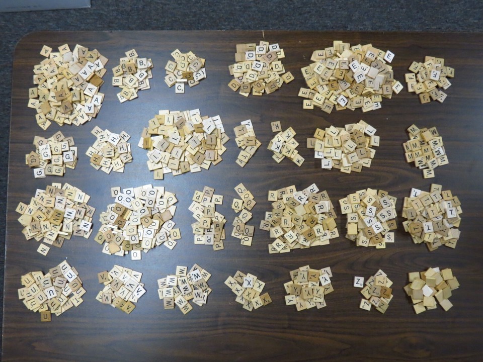 Wood AUTHENTIC Scrabble Tiles, Tan w/ Engraved Black Letters, Single ...