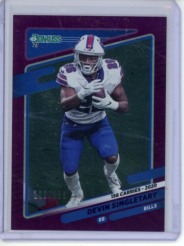 2021 Panini Donruss - #227 Devin Singletary Purple Stat Line /156 ...
