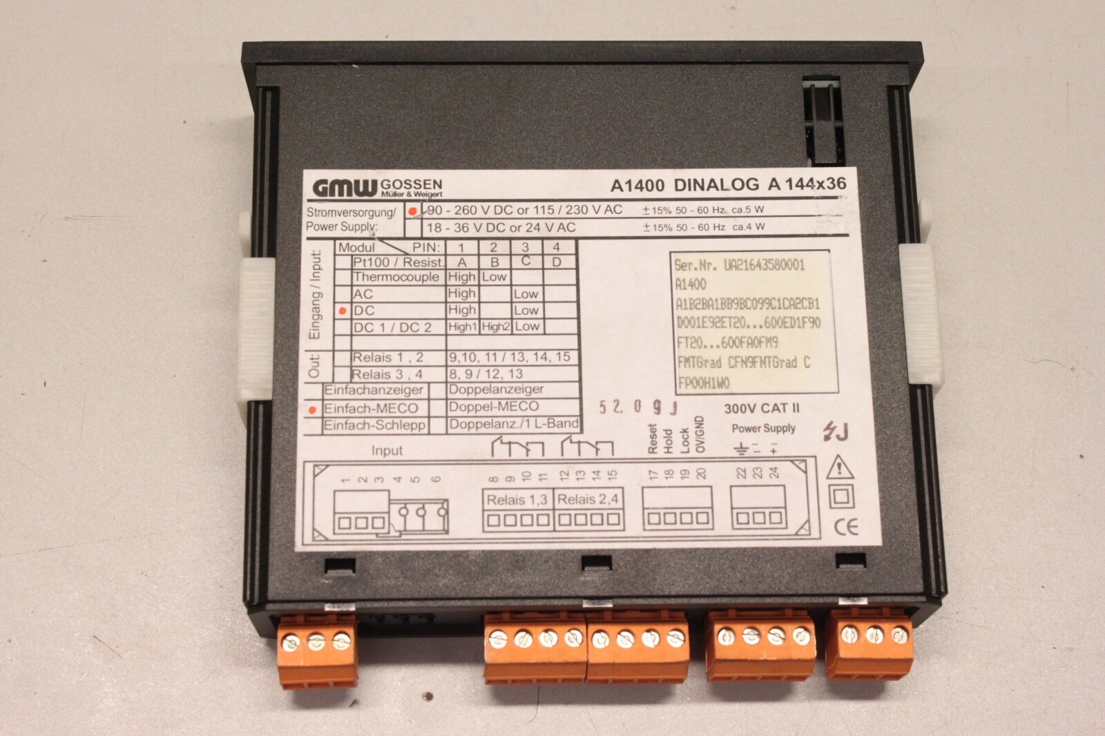 GOSSEN A1400 Dinalog A 144x36 90-260V Display Doppel Leuchtbandanzeiger ...