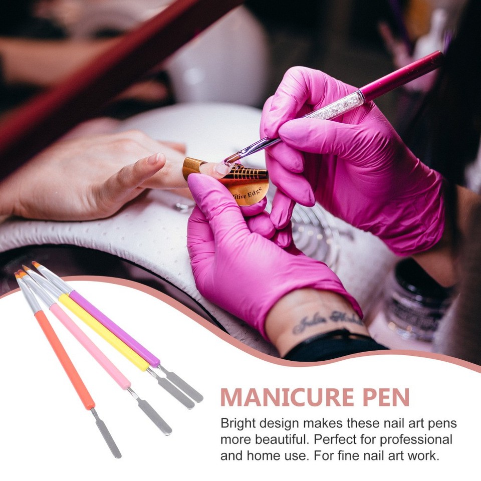4 Pcs Nail Pens for Art Manicure Brush Double-ended | eBay UK