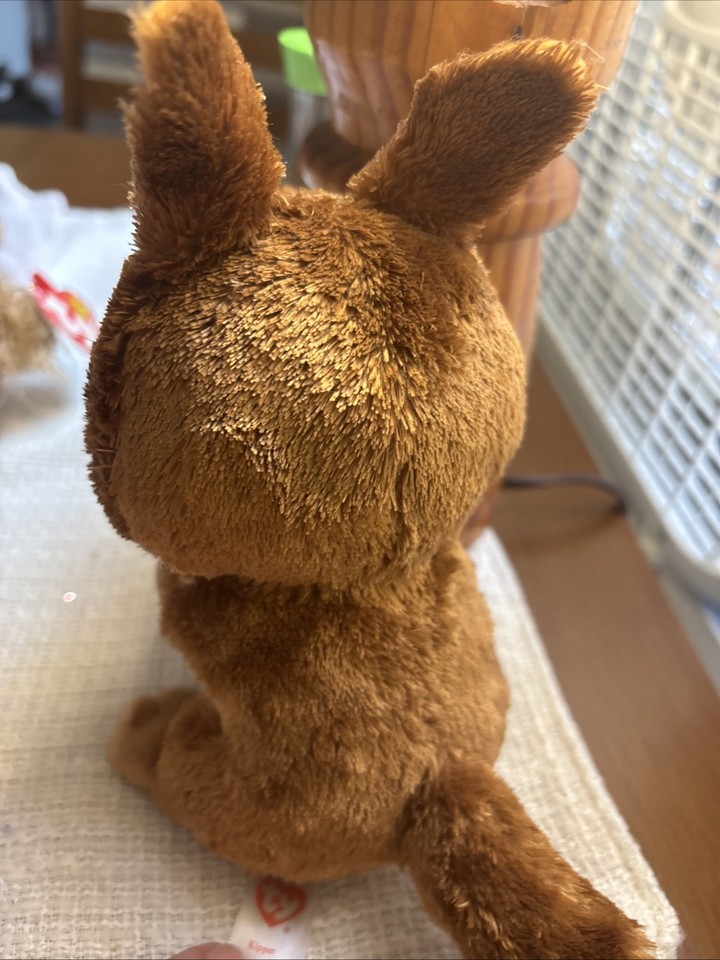 TYSilk Beanie Boos Kipper Kangaroo Baby Roo Joey 6" Glitter Eyes Plush ...