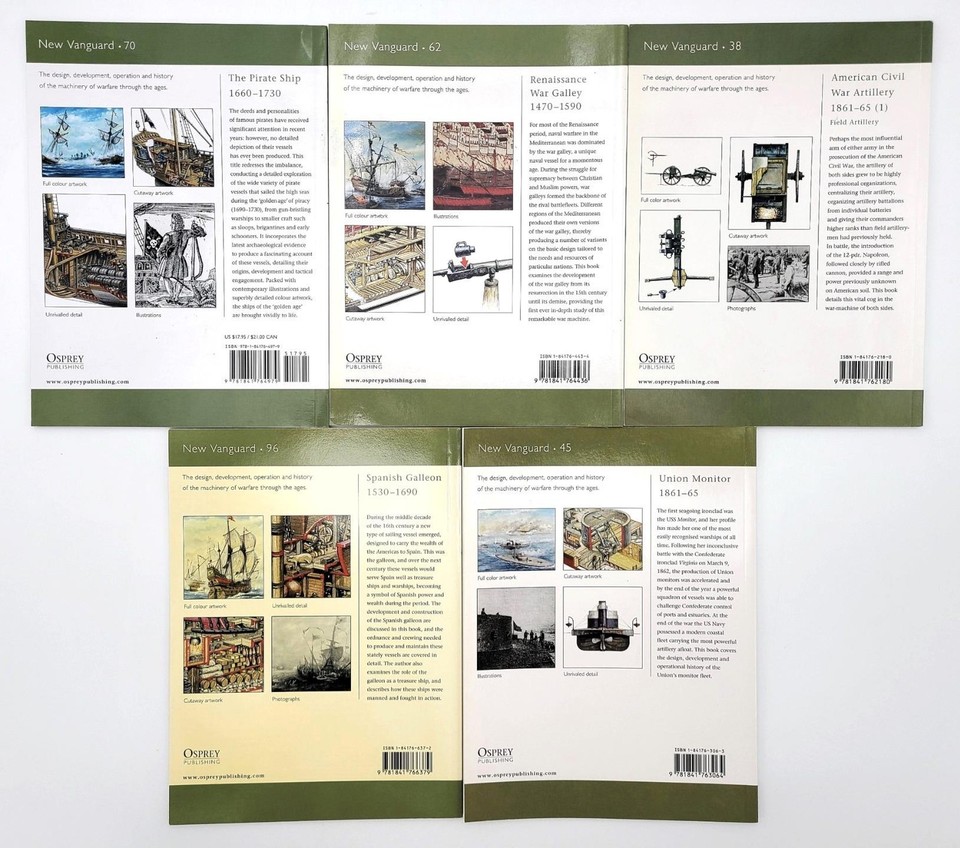 Osprey New Vanguard Series Books - Ships Vehicles Seige - Lot of 35 ...