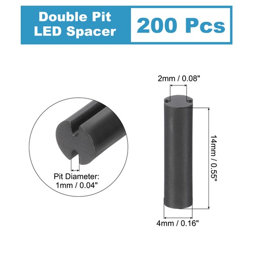 200 Pcs 4mm OD 14mm Height Double Pit Nylon LED Spacer Holder, Black ...