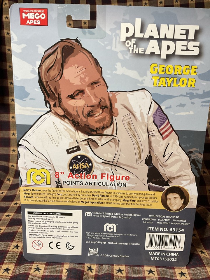 TAYLOR & BRENT Astronauts Planet Of The Apes 2021 Mego 8" | eBay