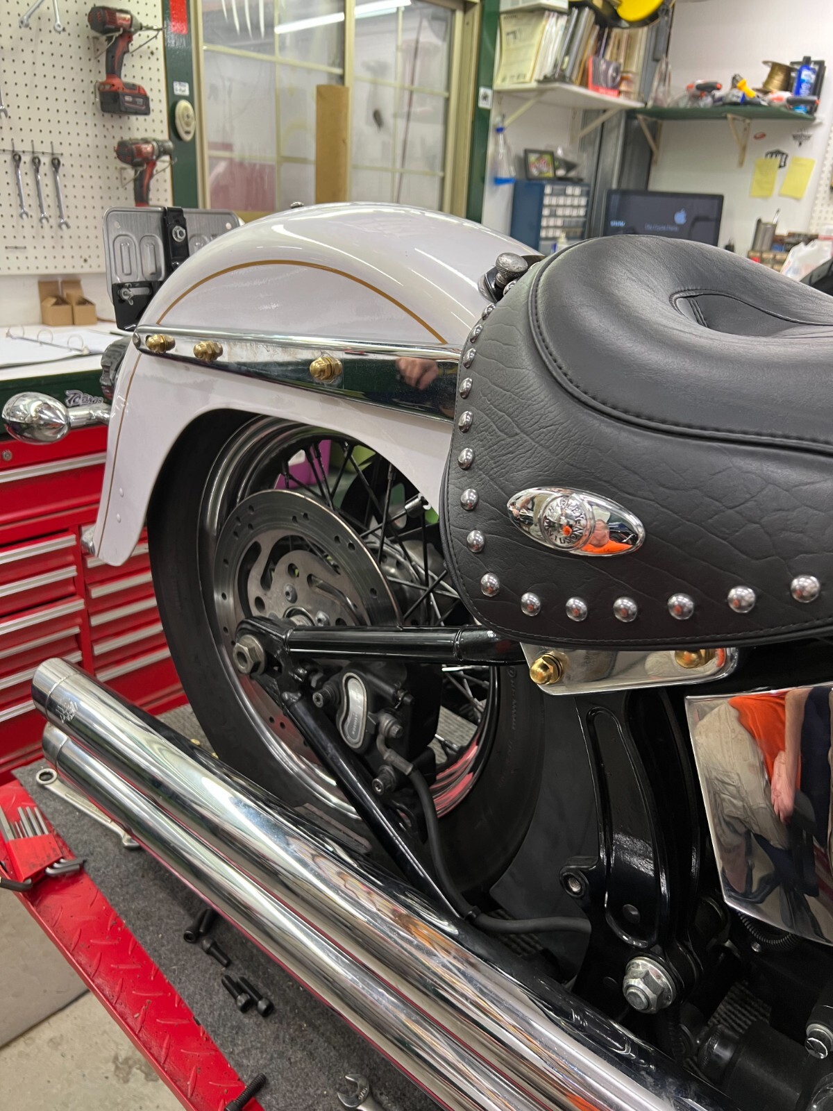 12 Harley Softail BRASS Rear Fender Strut ACORN Bolts 2018 - Up FLHCS ...