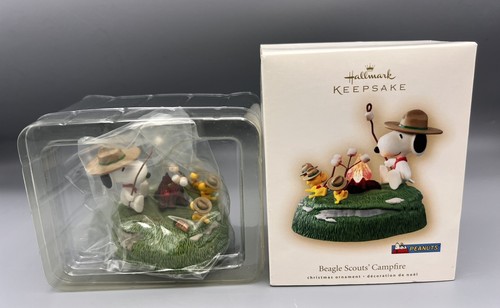 Hallmark BEAGLE SCOUTS CAMPFIRE Keepsake Ornament Peanuts Snoopy ...