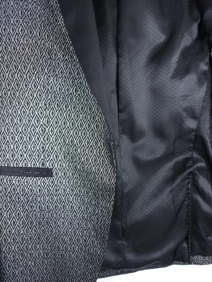 JF J.Ferrar Super Slim-Fit Stretch Tuxedo Jacket Black Metallic 36R NWT ...