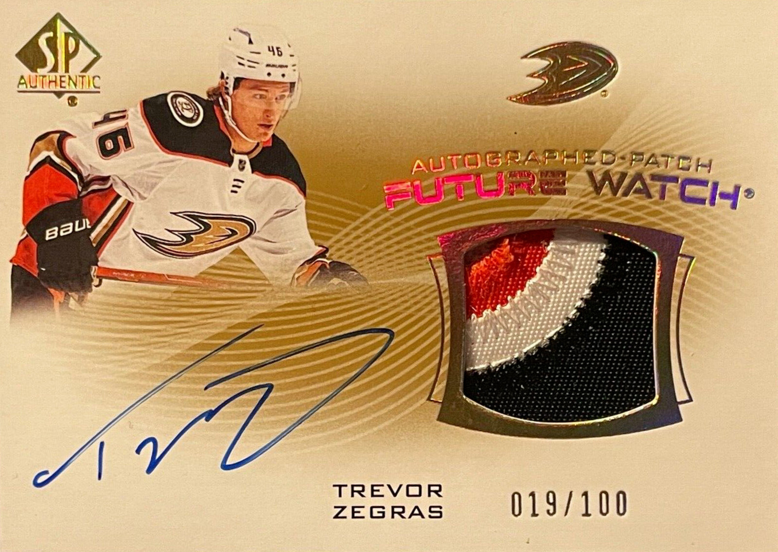 2021-22 SP Authentic - Future Watch Auto Patch #FWAP-TZ Trevor Zegras ...