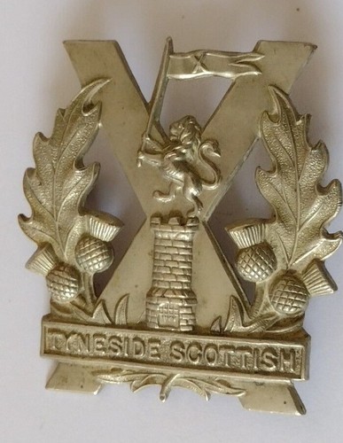 WW1 Tyneside Scottish Regiment Cap Badge White Metal 2 Lugs ANTIQUE ...