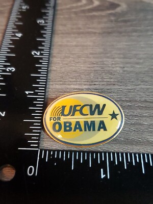 UFCW For OBAMA lapel hat pin badge political collectible H9 | eBay