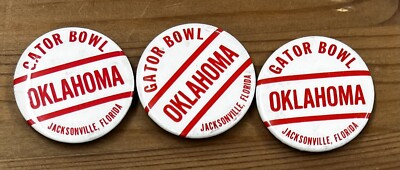 Lot of 3 Vintage Oklahoma Sooners Gator Bowl Football Pin Pinback ...