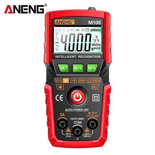 ANENG 4000 Counts Digital Multimeter Handheld NCV DC AC Voltage Current ...