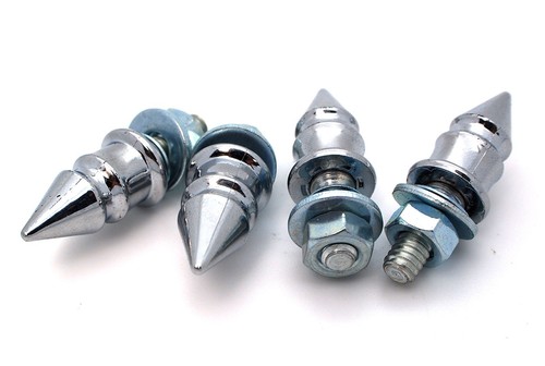 4 Chrome Custom "Impaler Spike" Motorcycle License Plate Frame Bolts ...