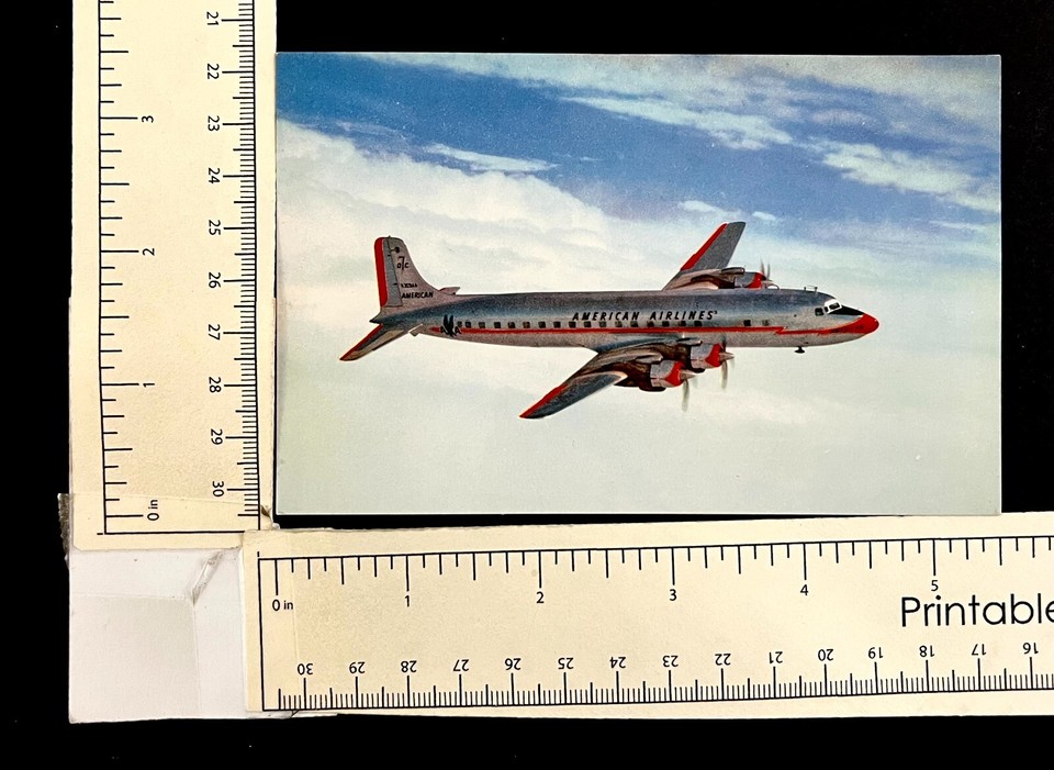 1953 American Airlines Mercury DC-7 Airplane Plane Flying Vintage ...