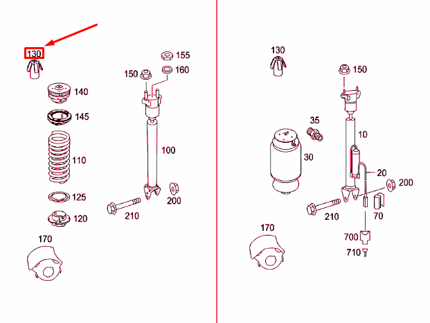 MERCEDES Air Suspension Spring Bag Holder Clip Bracket A2113280058 for ...