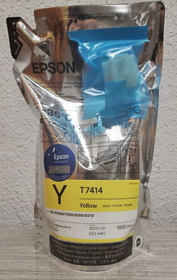 Epson Yellow w/ Chip UltraChrome DS Ink 1-Liter Dye Sublimation T7414 ...