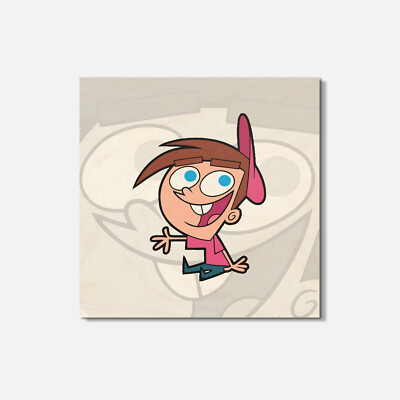 Fairly OddParents Cartoon Timmy Turner Happy 4'' X 4'' Square Wooden ...