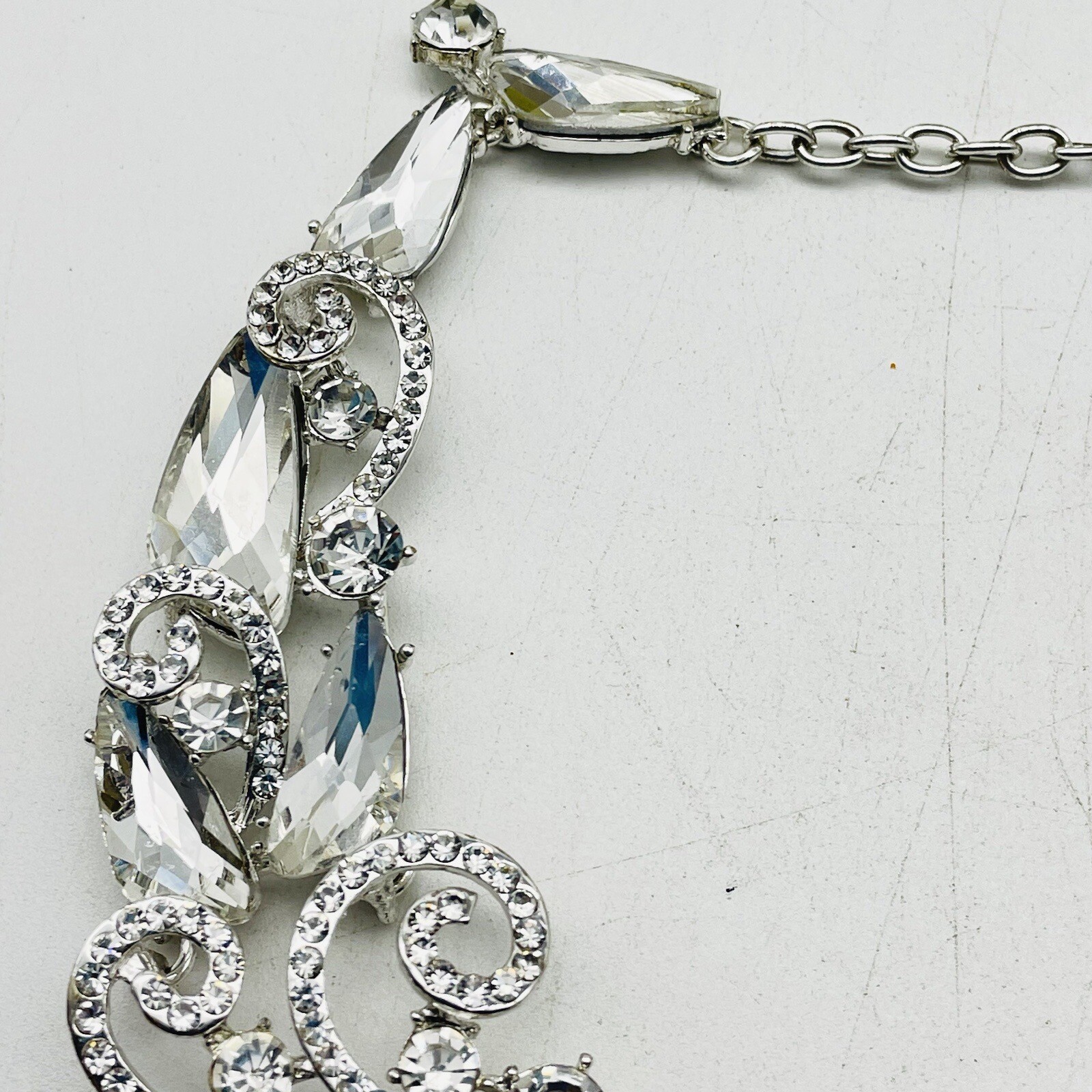 CHRISTINA COLLECTION Rhinestone Collar Necklace Silve… - Gem