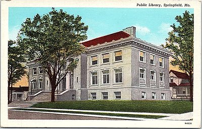 Unused WB Postcard Public Library Springfield MO Missouri Architecture ...