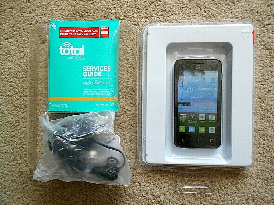 Alcatel Onetouch Pixie Eclipse Total Wireless Black Cell Phone | eBay