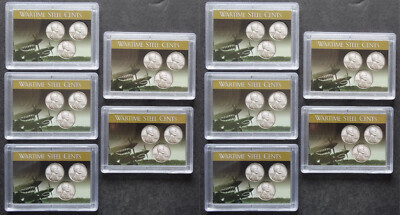 10 Wartime Steel Cent Penny Flying Tigers Frosty Case Snaplock Coin ...