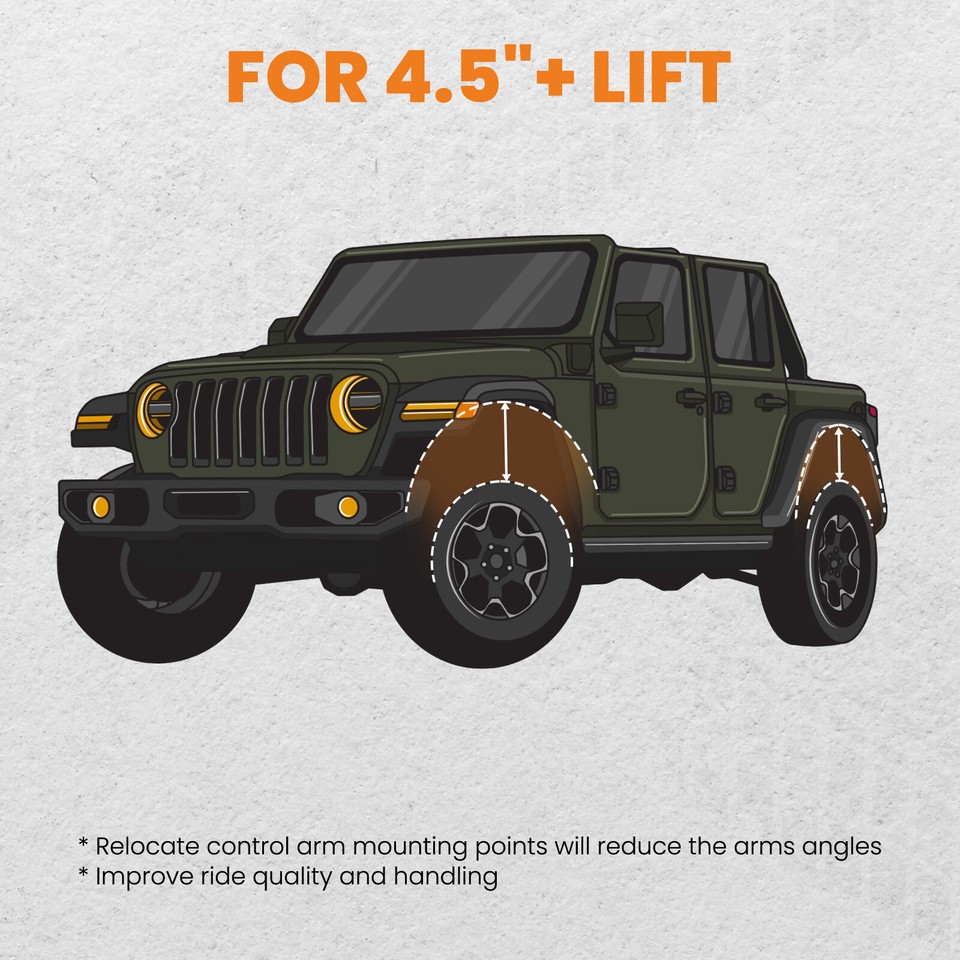 Front Control Arm Drop Bracket 4.5"-8" lift for Jeep Cherokee XJ 1984 ...