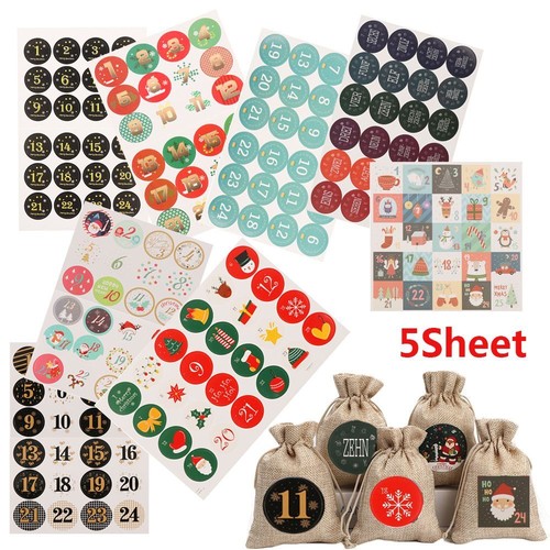 Label Christmas Label Gift Paper Sticker Advent Calendar Number Xmas ...