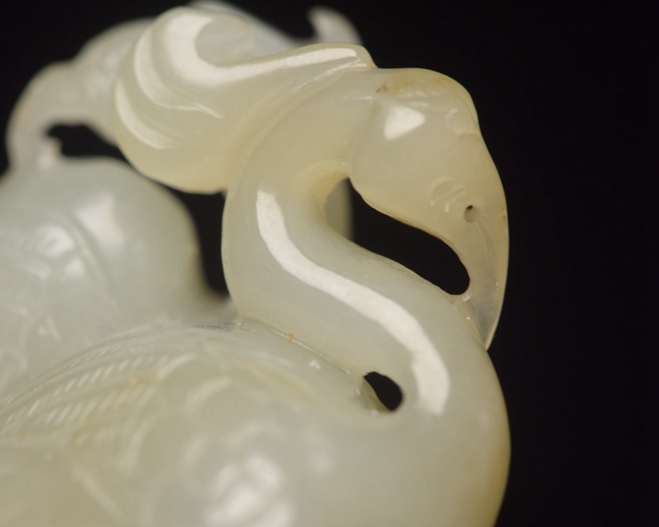 Certified Natural Hetian Jade Hand-carved Exquisite Phoenix Bird Statue ...