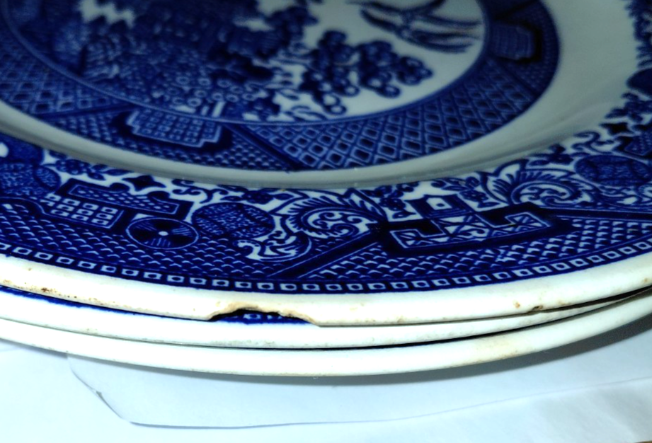 Set of 3 Vintage Willow Ware by Royal China Blue Willow Dinner Plates 9 ...
