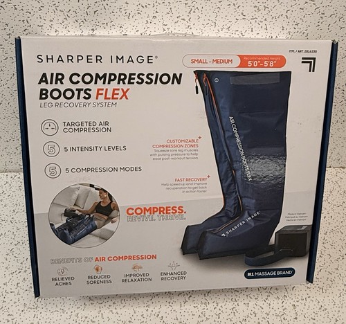 Sharper Image Air Compression Boots Flex Leg Recovery Small/Medium 5 ...