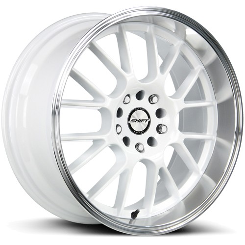(Set of 4) Shift H28 Crank 18x8.5 5x100/5x4.5" +30mm White Wheels Rims ...