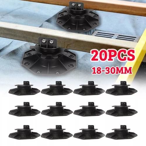 20x Decking Pedestal Riser Foot Bearing Support 18mm-30mm Adjustable ...