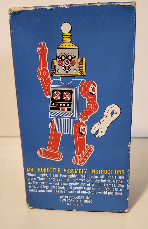 MR. ROBOTTLE 1960's AVON Robot Bubble Bath Complete NIB Never Assembled ...
