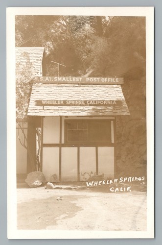 Wheeler Springs California RPPC Smallest Post Office—Ventura County ...