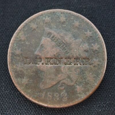 1832 Classic Head Large Cent 1c Stamped L.P. Knerr Army 2nd Lt Mex-Am ...