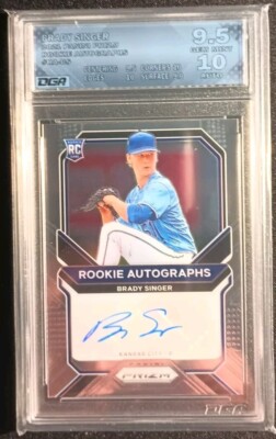 2021 Panini Prizm Brady Singer Rookie Autographs Auto RC Royals DGA 9.5 ...