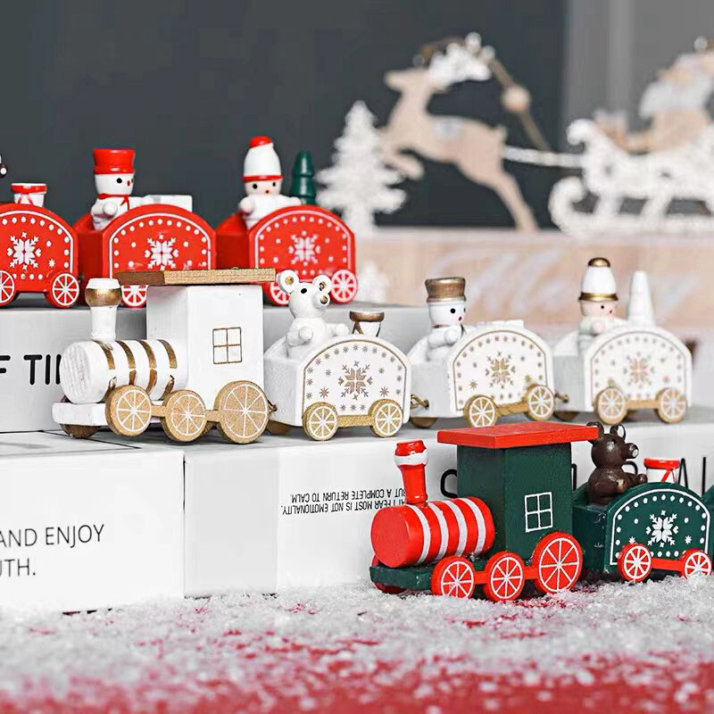 Merry Christmas Wooden Train Ornament Christmas Home Decor Xmas Gifts ...