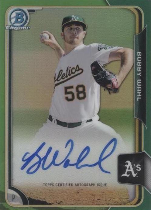 2015 Bowman Chrome - Prospects Autographs Bobby Wahl #BCAP-BW Green ...