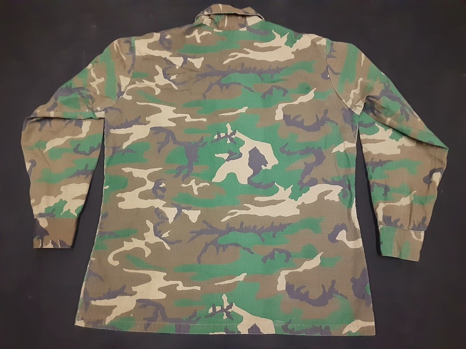 VTG 70s 80s US Army Military ? RDF ERDL Camo Camouflage Poplin Shirt ...