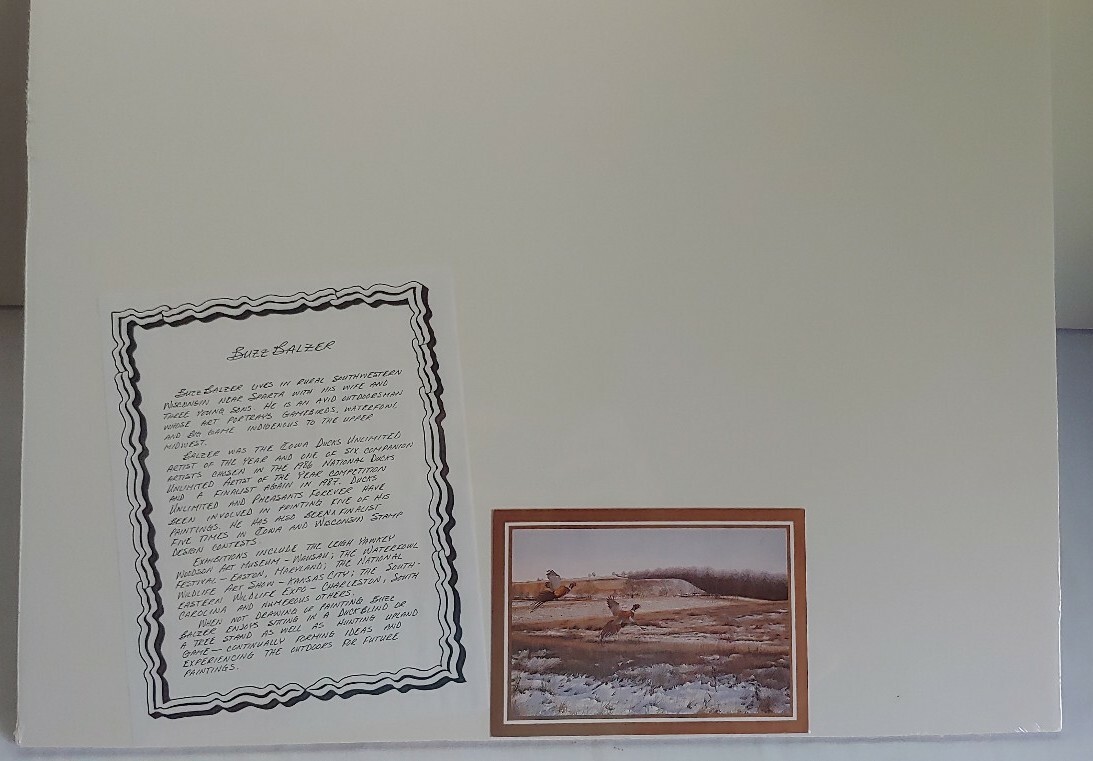 1985 REMARK Buzz Balzer SIGNED "Back Home Again" Print 41/300 Pheasant ...
