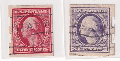 US stamps Pair – George Washington 2c & 3c with Schermack Type III Perf ...